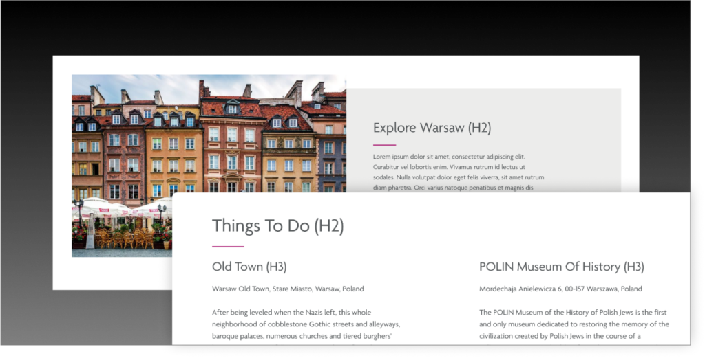 Local area pages have been revamped to improve SEO equity.